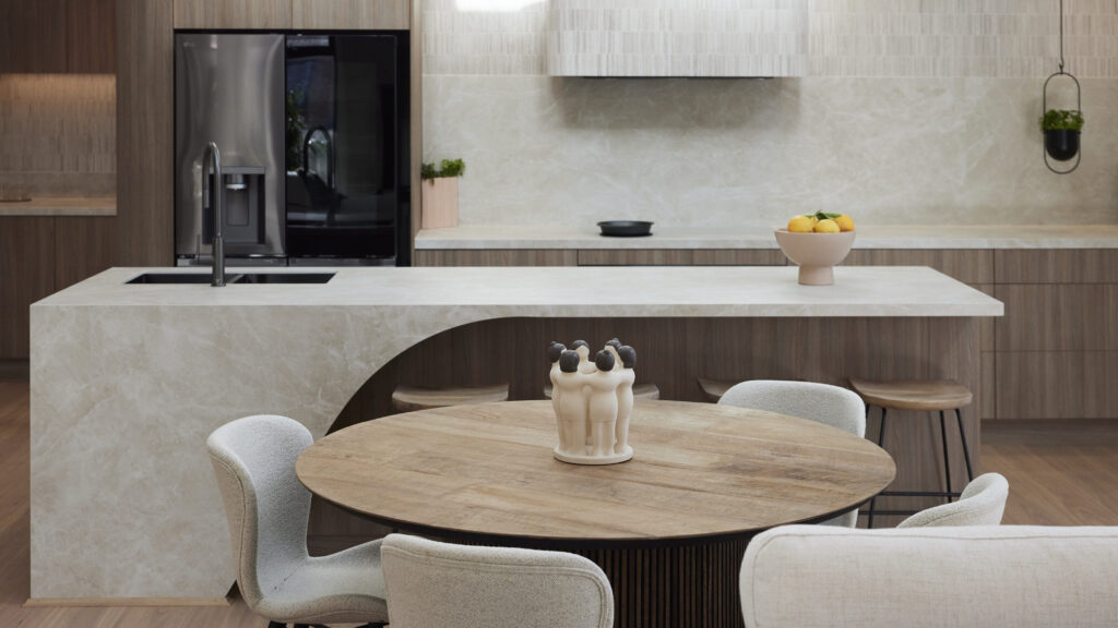 Stunning Kitchens featuring Caesarstone Porcelain™ Aluminous and Fume ...